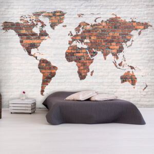 Foto tapeta - World Map: Brick Wall | FAVI.hr